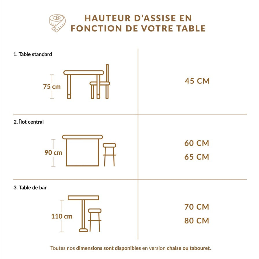 Chaise haute en bois et nylon 60cm | Bohome Living